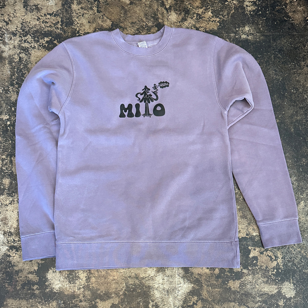 Milo x Hannah Eddy Pigment Dyed Crew (Purple) – Milo Snow and Skate